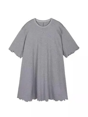 JNBY Crewneck Mini Dress With Scalloped Edges - Grey