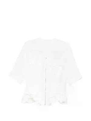 JNBY Draped-waist Cotton Jacket - White