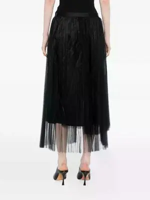 JNBY Sheer Mesh Pleated Midi Skirt