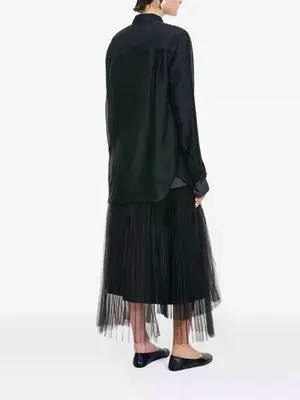 JNBY Sheer Mesh Pleated Midi Skirt