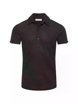 Orlebar Brown Sebastian Linen Polo Shirt - Brown