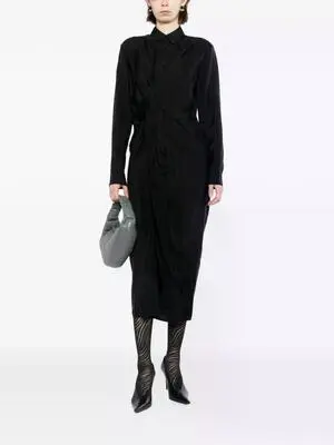 JNBY Long Sleeve Twist Detail Midi Dress