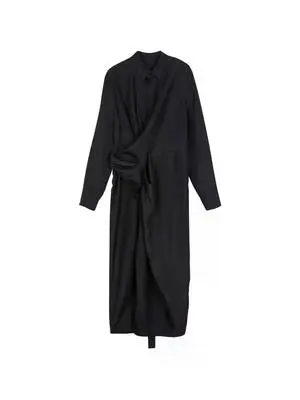 JNBY Long Sleeve Twist Detail Midi Dress - Black