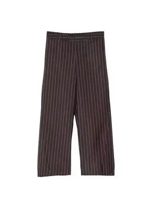 CROQUIS Cedar Pinstripe Curved-leg Trousers