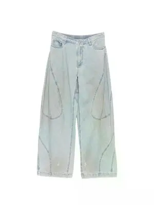 CROQUIS Conch-leg Panelled Jeans - Blue