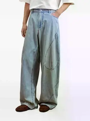 CROQUIS Conch-leg Panelled Jeans - Blue