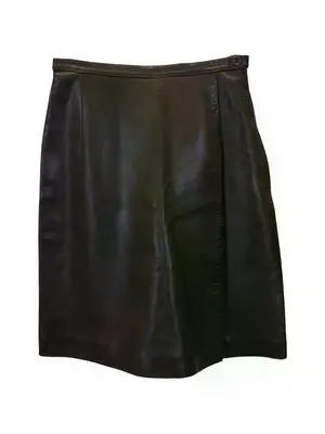 Valentino Garavani Overlap Leather Skirt