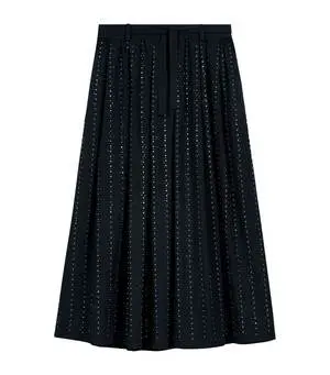 Maje Rhinestone-embellished Midi Skirt - Blue