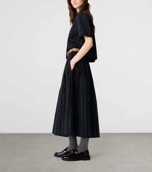 Maje Rhinestone-embellished Midi Skirt