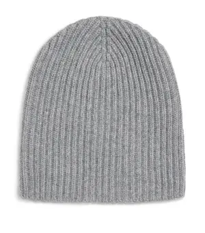 Johnstons Of Elgin Cashmere Ribbed Beanie - Grey