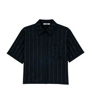 Maje Rhinestone-embellished Shirt - Blue