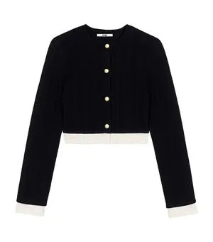 Maje Cropped Cardigan - Black