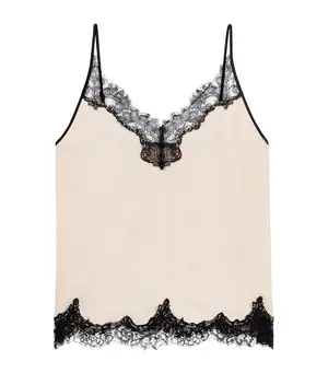 Maje Lace Trim Cami Top - Beige