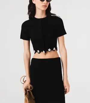 Maje Short-sleeve Daisy Cardigan