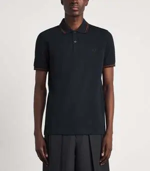 Fred Perry Cotton Twin Tipped Polo Shirt - Navy