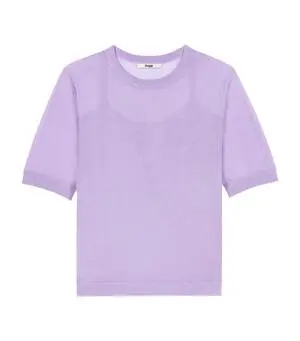 Maje Knit T-shirt And Cami Top Set - Purple