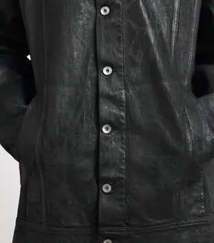 Rick Owens Jumbo Worker Leather Jacket - Black