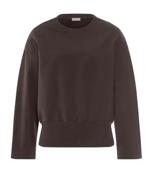 Hanro Stretch-cotton Natural Living Sweatshirt - Brown