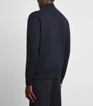 N.peal Organic Cashmere Knightsbridge Zip-up Cardigan - Navy