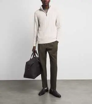 N.peal Organic Cashmere Albemarle Half-zip Sweater