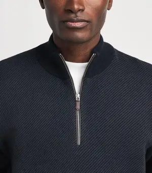 N.peal Cashmere Quarter-zip Temple Sweater