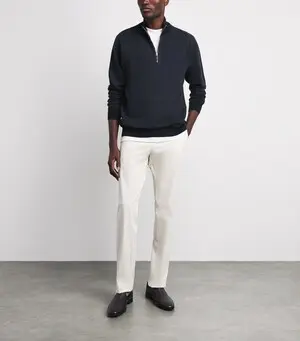 N.peal Cashmere Quarter-zip Sweater - Navy