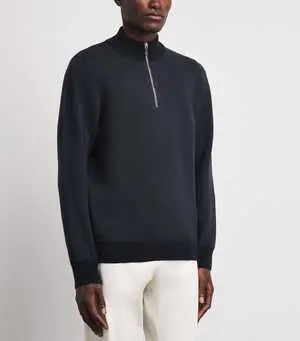 N.peal Cashmere Quarter-zip Sweater - Navy