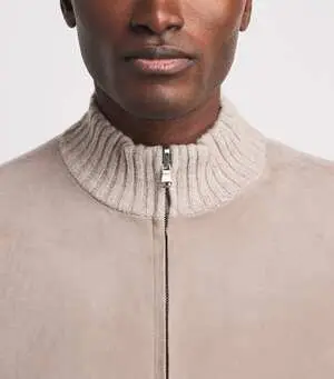 N.peal Suede-trim Cashmere Davos Jacket
