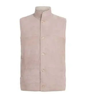 N.peal Reversible Organic Cashmere-suede Gilet - Beige