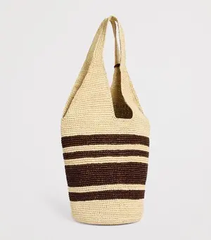 ANINE BING Raffia Stripe Leah Tote Bag
