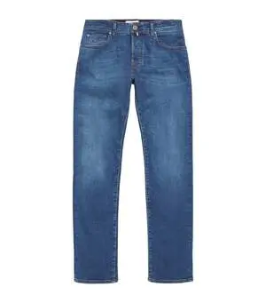 JACOB COHЁN Limited Edition Tapered Jeans With Pony Hair Patch