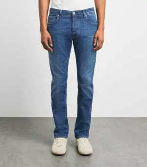 JACOB COHЁN Limited Edition Tapered Jeans With Pony Hair Patch