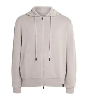 Jacob Cohen Wool-silk Knitted Zip-up Hoodie