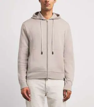 Jacob Cohen Wool-silk Knitted Zip-up Hoodie