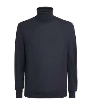 Jacob Cohen Wool-silk Rollneck Jumper - Beige