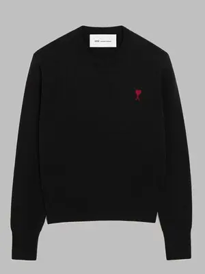 AMI Paris Crewneck Sweater With Logo Detail - Black