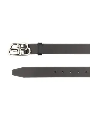 Balenciaga Cintura "bb" In Pelle - Black