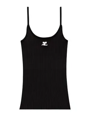 COURREGES Tank Top In Maglia "reedition - Black