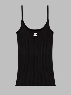 COURREGES Courrèges Ribbed Tank Top - Black