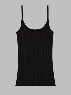 COURREGES Courrèges Ribbed Tank Top - Black