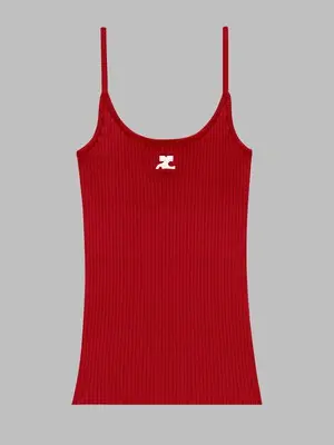COURREGES Courrèges "reedition" Ribbed Tank Top - Red