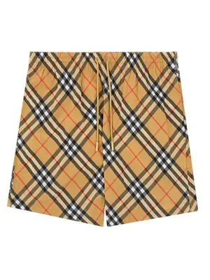 Burberry Check Print Swim Shorts - Beige