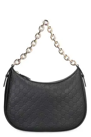 Gucci Gg Emblem Mini Leather Shoulder Handbag, 32 Cm X 26 Cm X 6 Cm