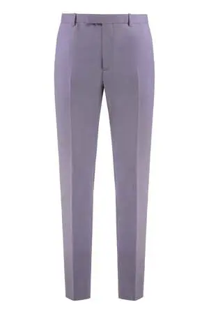 Gucci Slim-fit Dry Wool Gabardine Trousers - Lilac