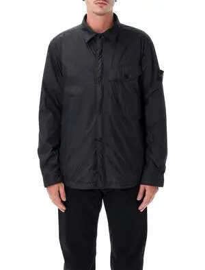 Stone Island Inspired Polyamide Coated Utility Coat - Nero