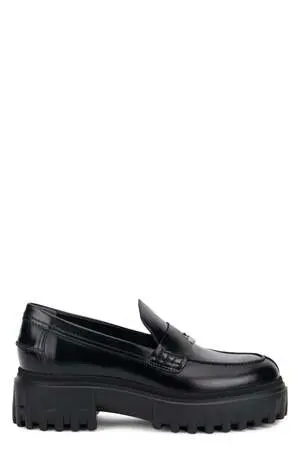 Hogan Leather Slip-on Loafers With Thick Sole