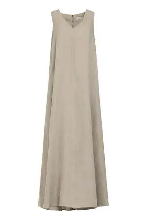 MAX MARA Max Mara Simeone Linen Flared Hem Dress