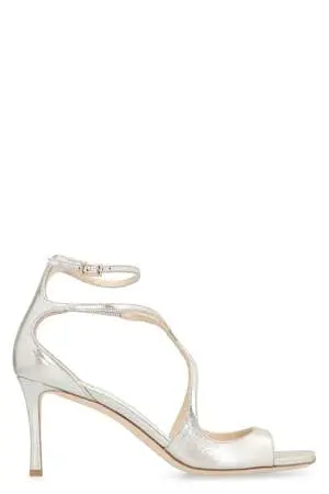 JIMMY CHOO Azia Adjustable Ankle Strap Leather Sandals