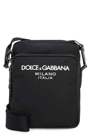 Dolce & Gabbana Nylon Mini Messenger Bag With Top Zip & Adjustable Strap - Black
