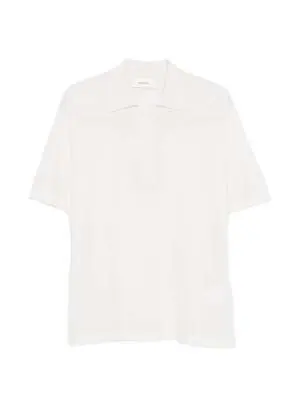 LISA YANG Cashmere Ribbed Knit Button-front Polo Shirt, Size